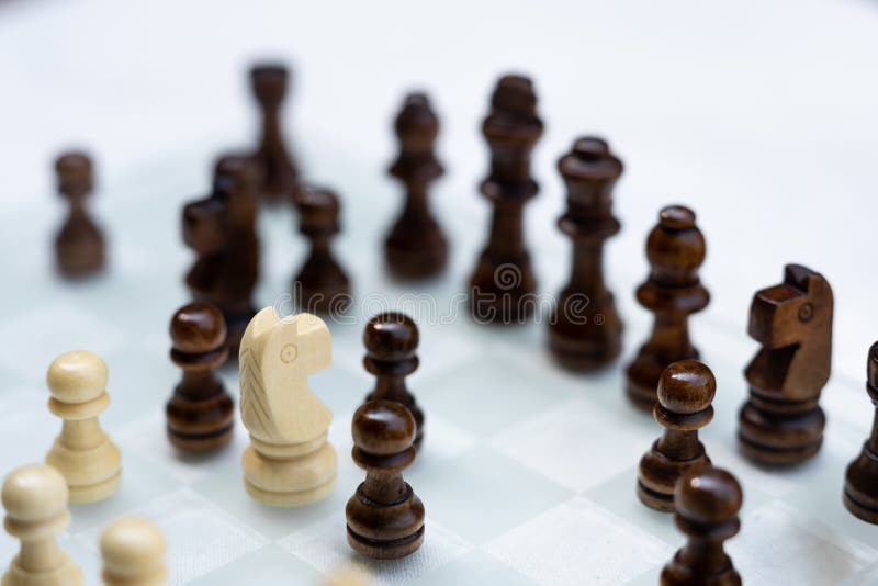 Chess Board Game, Business Competitive Concept, Encounter Difficult ...