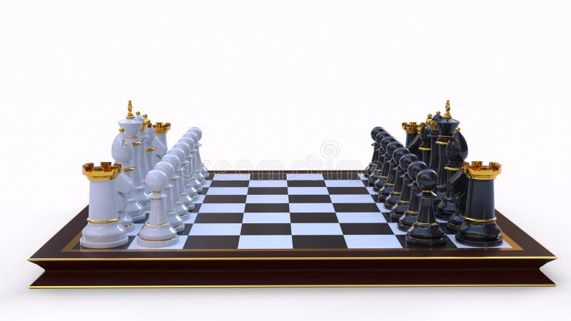 Chess Board Game with Different Different Angle View Stock Illustration ...