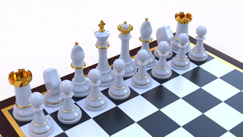 Chess Board Game with Different Different Angle View Stock Illustration ...
