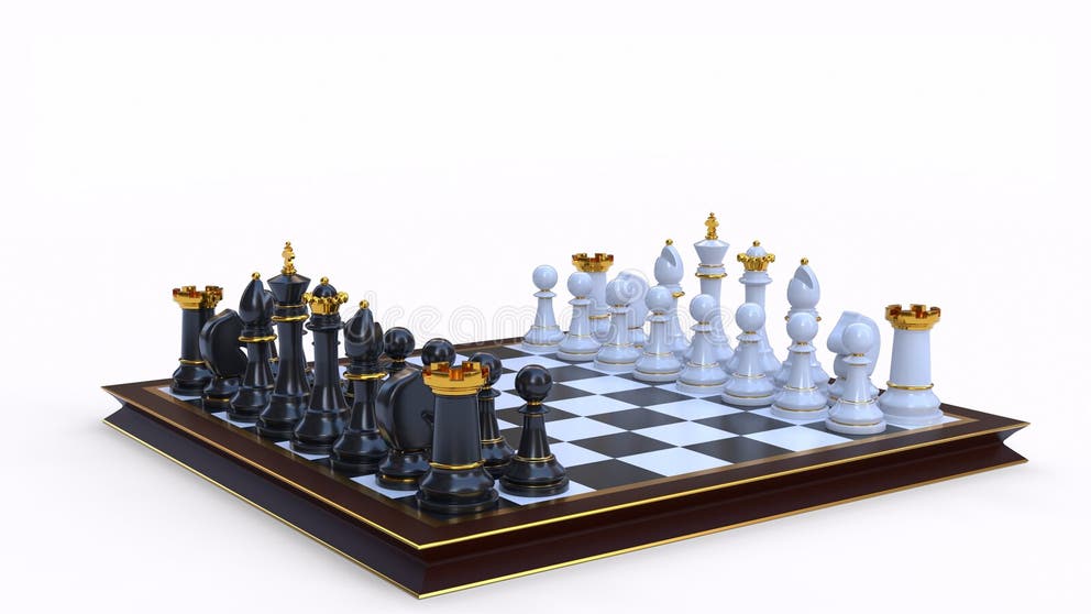 Chess Board Game with Different Different Angle View Stock Illustration ...