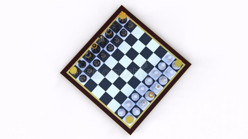 Chess Board Game with Different Different Angle View Stock Illustration ...