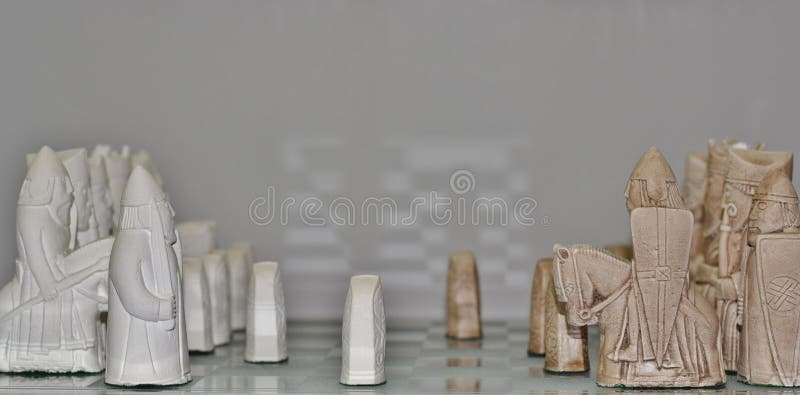 Chess Board Game in Progress from a Side View Perspective. Stock Photo ...