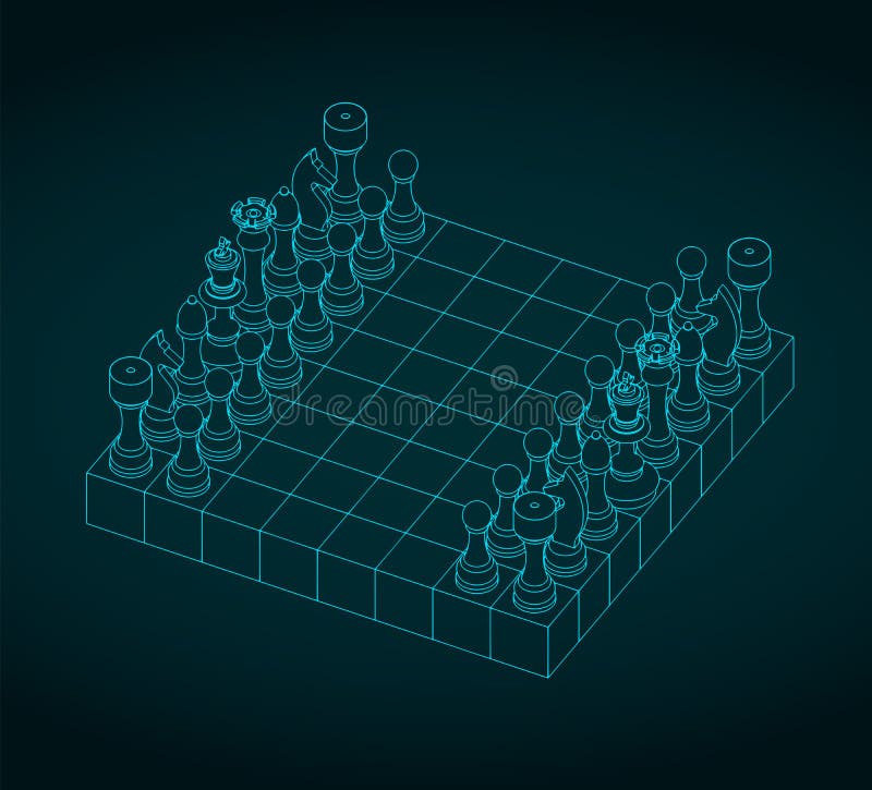 Chess board illustration stock vector. Illustration of blueprints ...