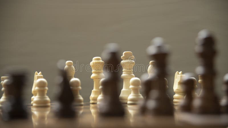 Chess table and pieces stock image. Image of table, competition - 207112145