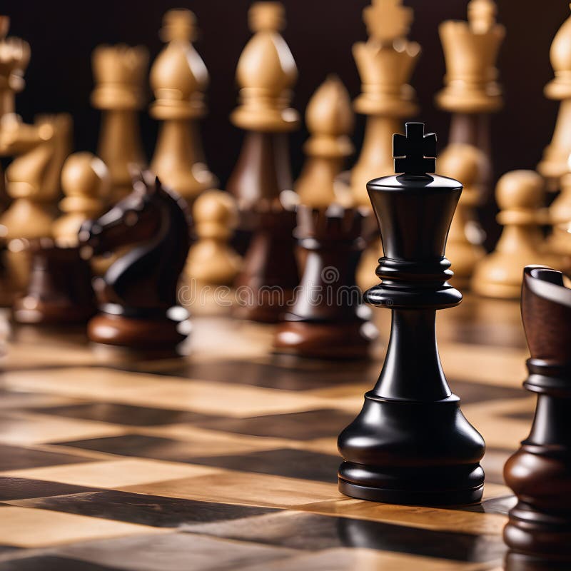 A Chess Board with a Few Key Pieces in Focus Stock Illustration ...