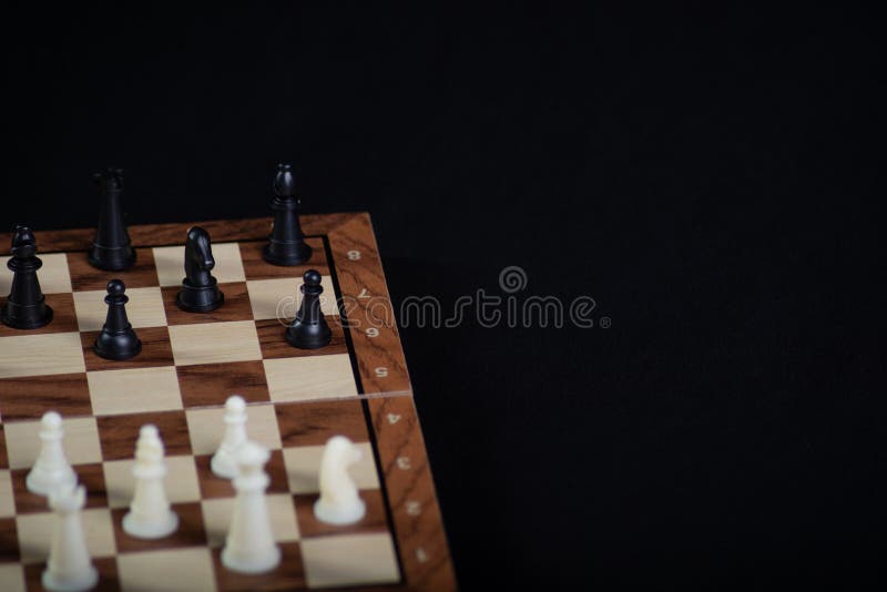 Chess Board with Light and Dark Pieces. Game Concept. Board Game. Hobby ...