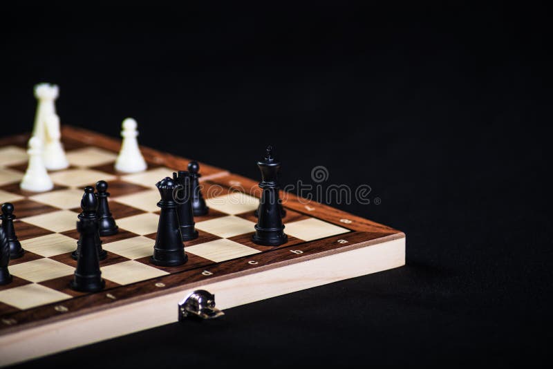 Chess Board with Light and Dark Pieces. Game Concept. Board Game. Hobby ...