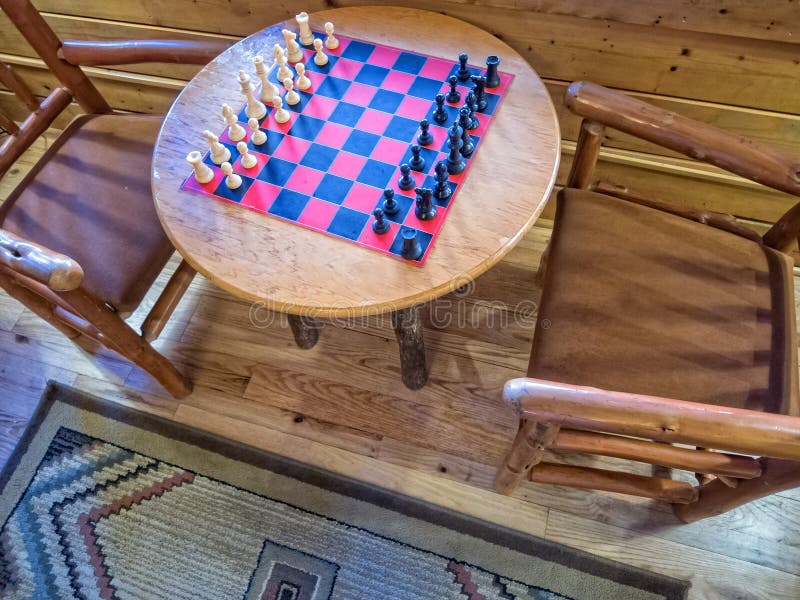 Chess board at the lodge stock photo. Image of chess - 50663186