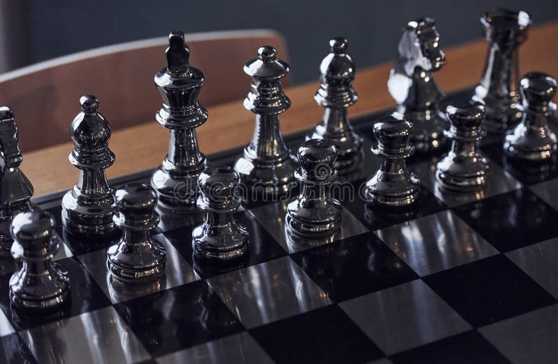 Chess Board with Metal Figures on it Indoors on the Table at Daytime ...