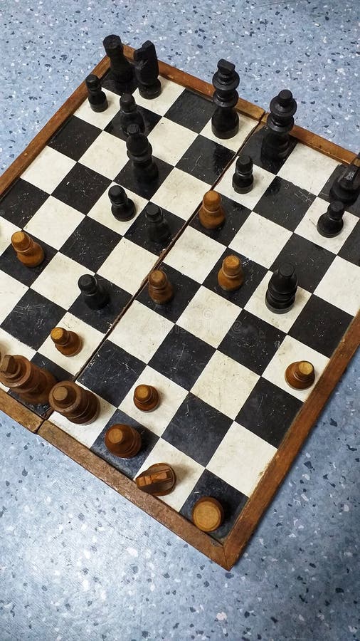 Chess Board in the Middle of the Game. Stock Photo - Image of table ...