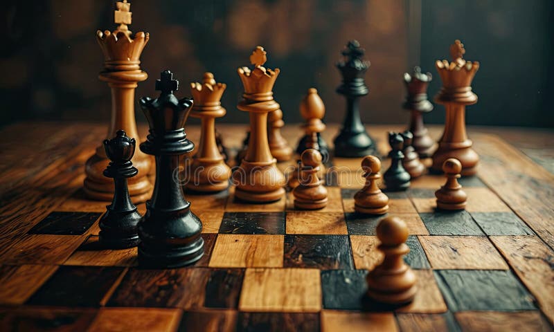 A Chess Board with a Number of Chess Pieces on it. Stock Illustration ...