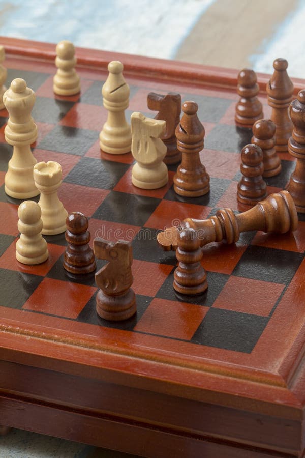 Chess Board Overview, with Game Finished by Checkmate Stock Photo ...