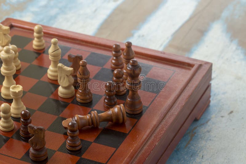 Chess Board Overview, with Game Finished by Checkmate Stock Image ...