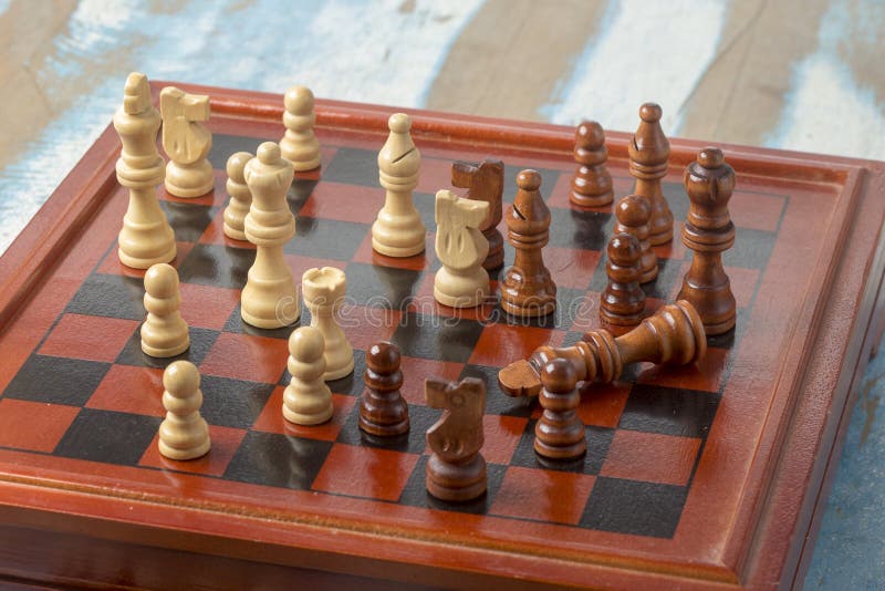 Chess Board Overview, with Game Finished by Checkmate Stock Image ...