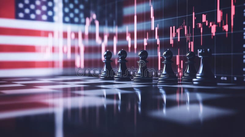 A Chess Board with a Chess Piece on it Stock Illustration ...