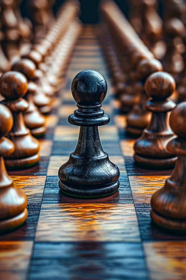 Chess Board with Piece Missing and Lone Pawn Prominently in the ...