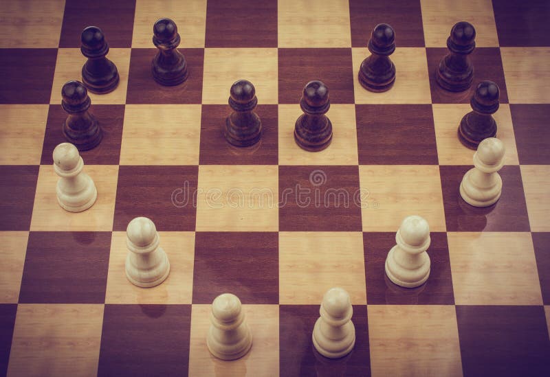 Chess Board with Chess Pieces Stock Photo - Image of checkmate, battle ...