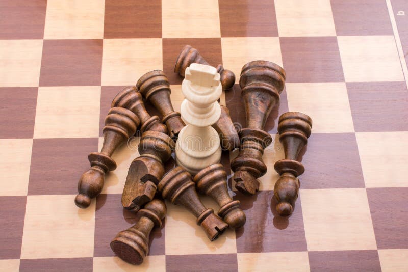 Chess Board with Chess Pieces Stock Image - Image of defeat, checkmate ...