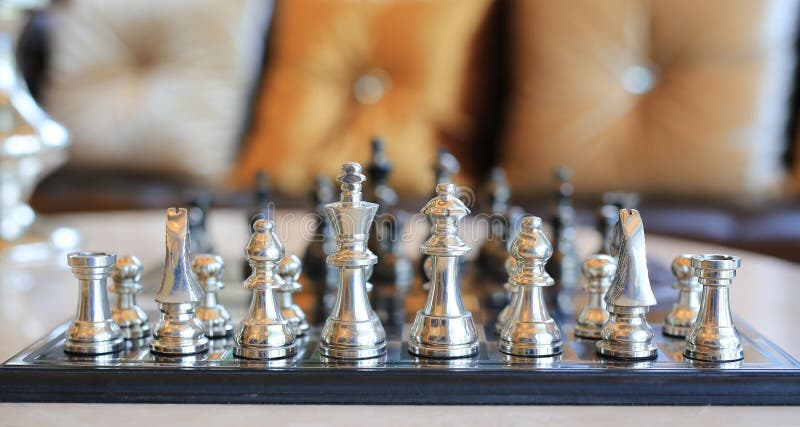 Chess Board with Chess Pieces Stock Photo - Image of piecesasup1, idea ...