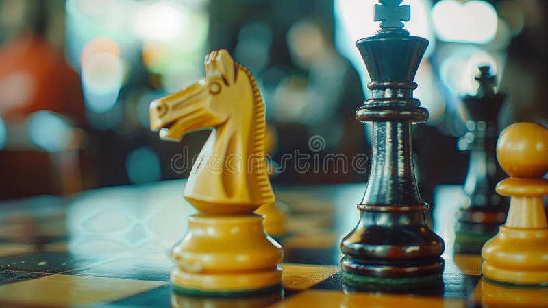 A Chess Board with Chess Pieces on it Stock Photo - Image of bottom ...