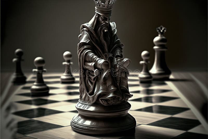 Chess Board with Pieces Concept Idea. Ai Generated Stock Illustration ...