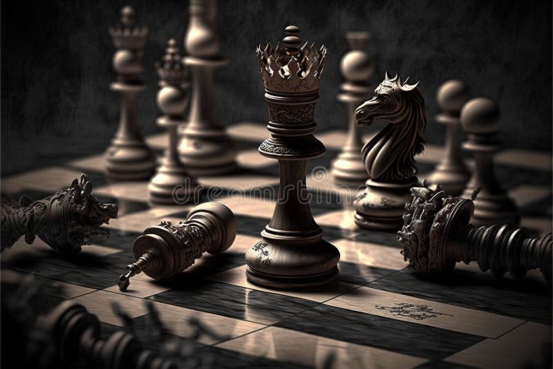 Chess Board with Pieces Concept Idea. Ai Generated Stock Illustration ...