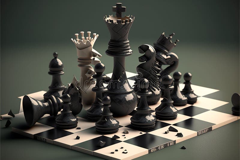 Chess Board with Pieces Concept Idea. Ai Generated Stock Illustration ...