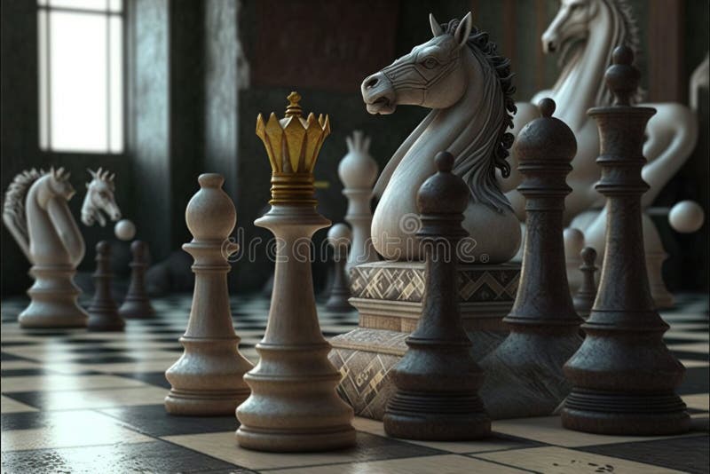 Chess Board with Pieces Concept Idea. Ai Generated Stock Illustration ...