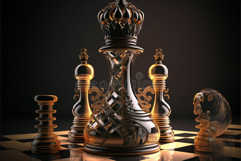 Chess Board with Pieces Concept Idea. Ai Generated Stock Illustration ...