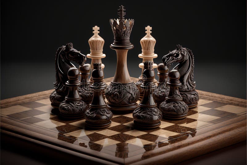 Chess Board with Pieces Concept Idea. Ai Generated Stock Illustration ...