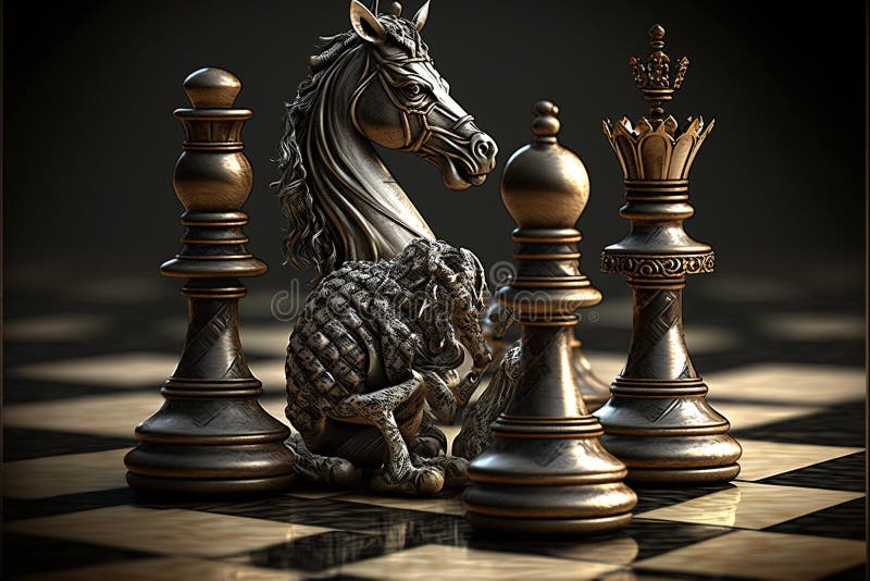 Chess Board with Pieces Concept Idea. Ai Generated Stock Illustration ...