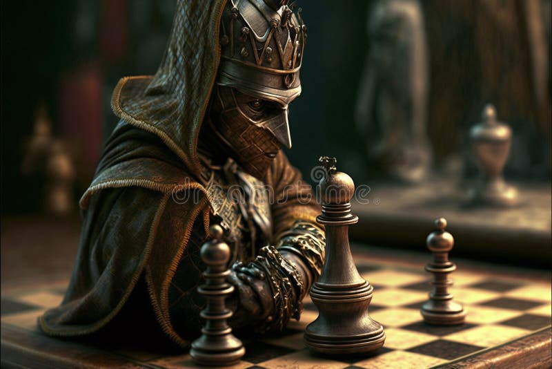 Chess Board with Pieces Concept Idea. Ai Generated Stock Illustration ...