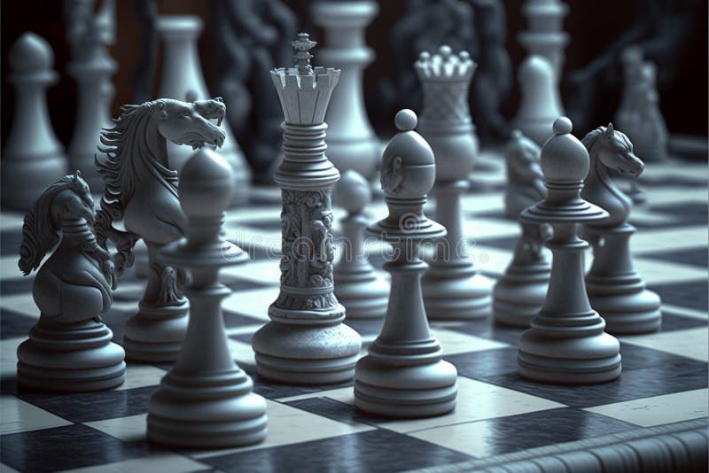 Chess Board with Pieces Concept Idea. Ai Generated Stock Illustration ...