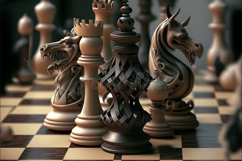 Chess Board with Pieces Concept Idea. Ai Generated Stock Illustration ...