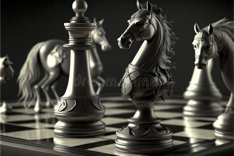 Chess Board with Pieces Concept Idea. Ai Generated Stock Illustration ...