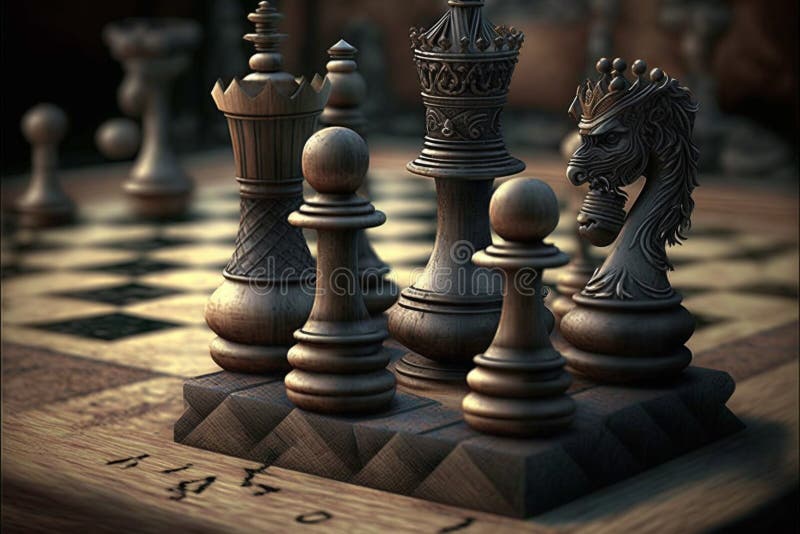 Chess Board with Pieces Concept Idea. Ai Generated Stock Illustration ...