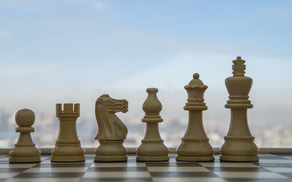 Chess Board and Pieces in a Chess Game. Empty Place for Text. Stock ...
