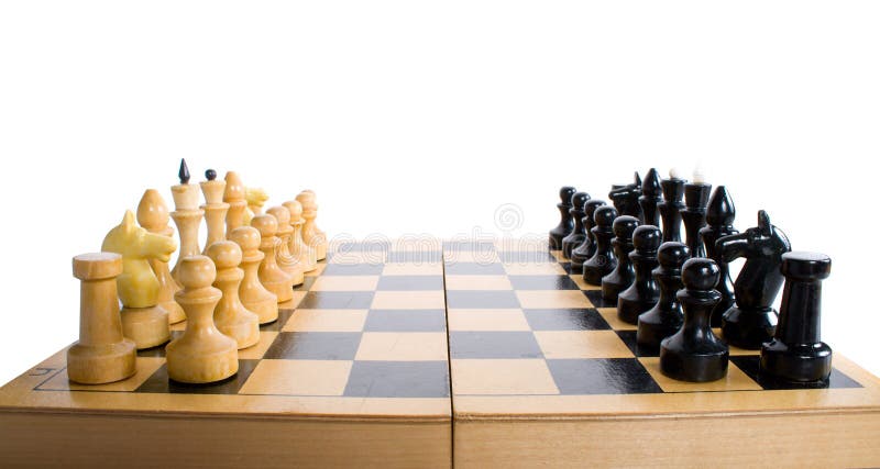Chess Board and Pieces in Start Position Stock Photo - Image of rivalry ...