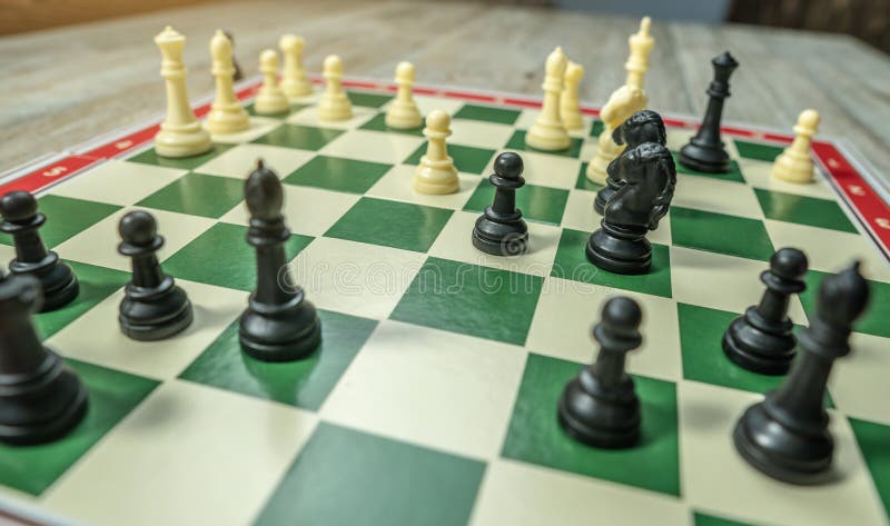 Chess Board with Pieces. There is an Equal Intellectual Tactical ...