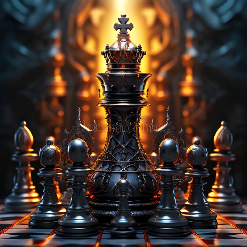 Chess Board with Playing Pieces Stock Illustration - Illustration of ...