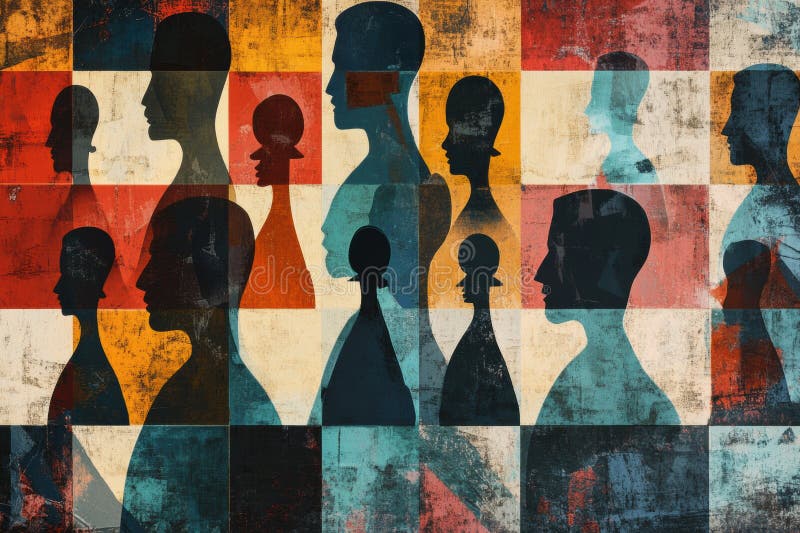 Chess Board with Political Silhouettes Representing a Power Struggle ...