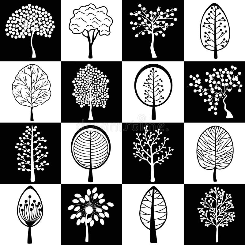 Chess Board Seamless Pattern. Black and White Squares with Abstract ...