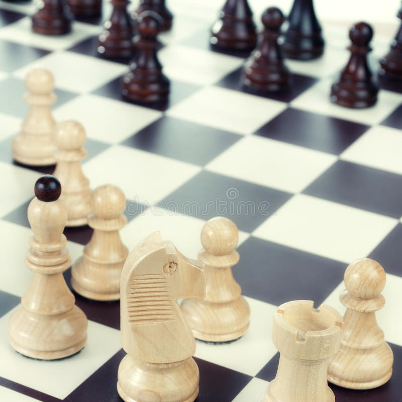 A Chess Board Set Up Ready for a Game Stock Image - Image of rank, pawn ...