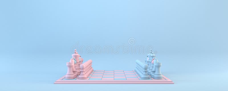 Chess board Side view 3D stock illustration. Illustration of abstract ...