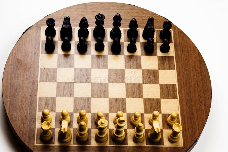 Chess Board Starting Position on Old Magnetic Set Stock Image - Image ...
