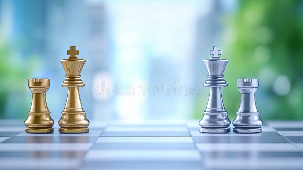 A Chess Board with Three Chess Pieces on it Stock Photo - Image of ...