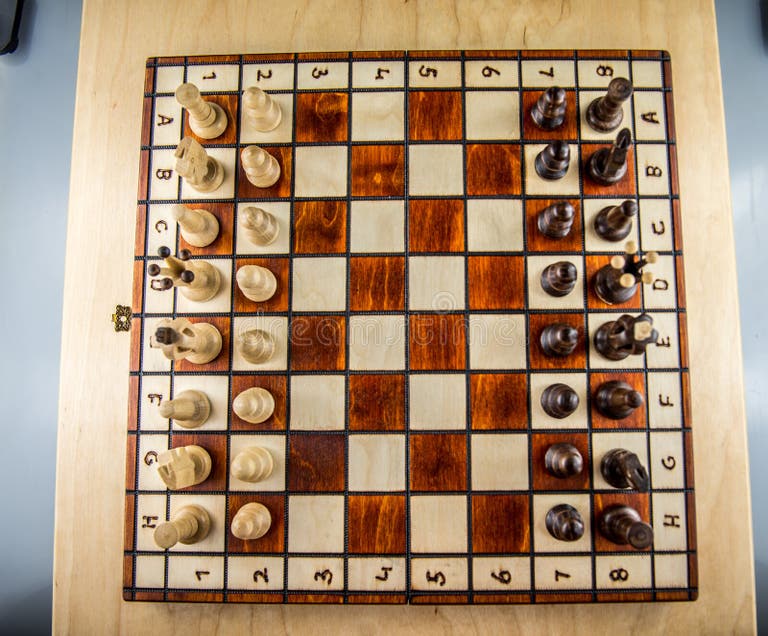 Chess board top view stock image. Image of chess, wood - 73869487