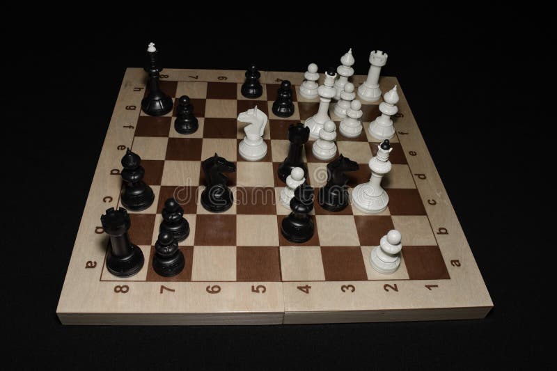 Chess Board Under Black Pieces Like a Sport Concept Stock Image - Image ...
