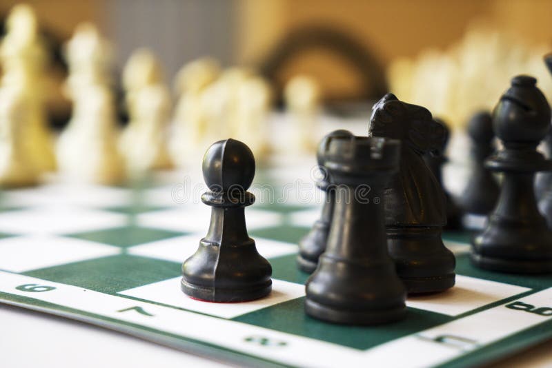 Chess Boards with Black and White Pieces on the Table Stock Image ...