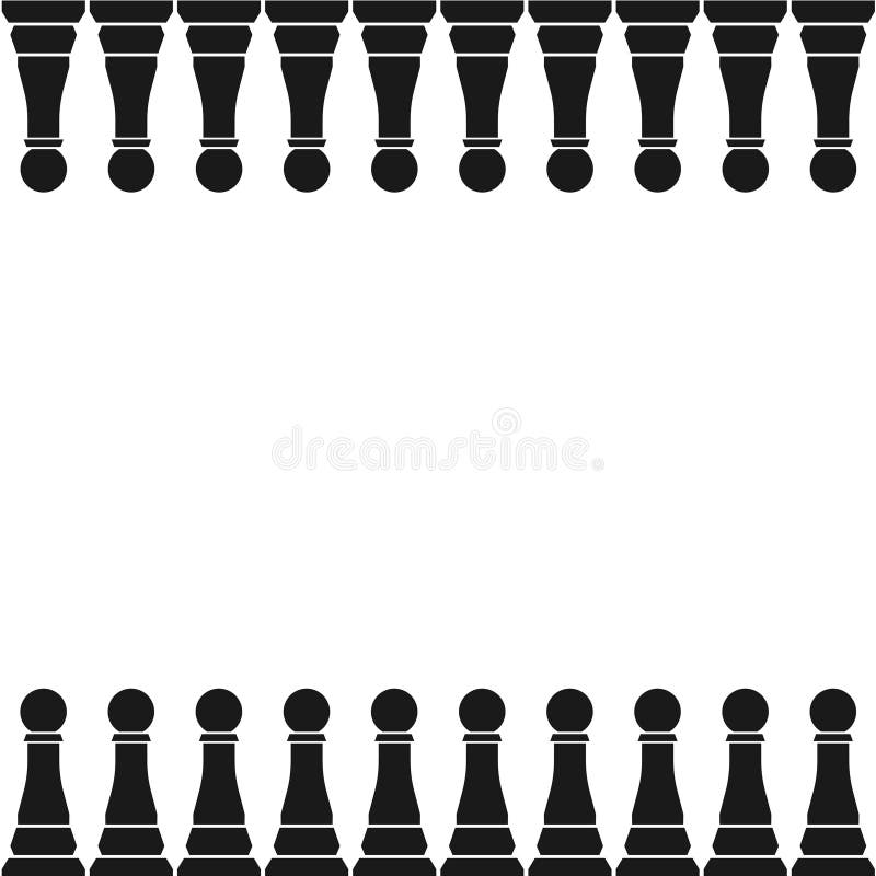 Chess Border Vector. Black Silhouette with Chess. Vector 10 Eps Stock ...